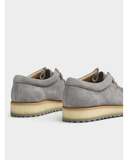 Clarks Wallabee Scout Lo Moccasins Men in Gray for Men | Lyst
