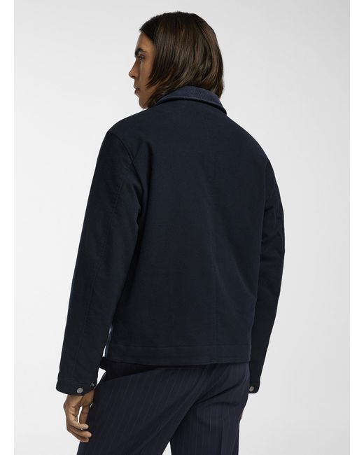 Theory Corduroy Collar Twill Jacket in Blue for Men | Lyst