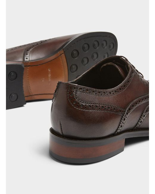 Simon's Leather Brogue Shoe Men in Black for Men | Lyst