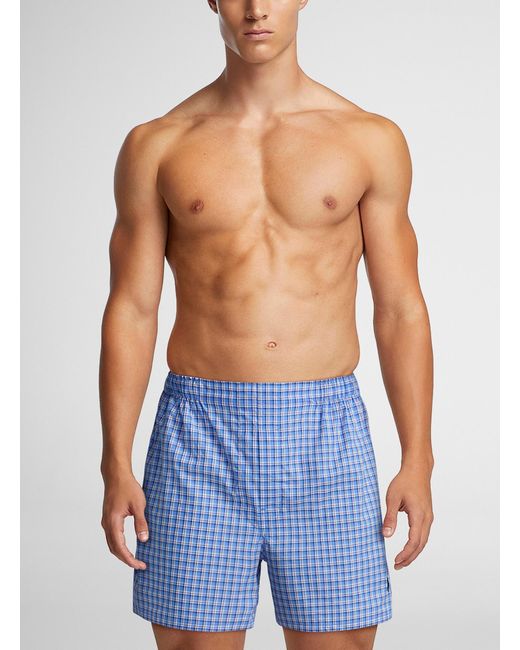 Polo Ralph Lauren Colourful Check Poplin Boxer in Blue for Men | Lyst