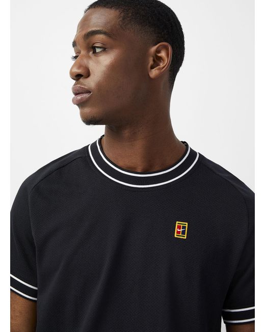Nike Court Heritage Emblem Perforated Jersey T in Blue for Men | Lyst