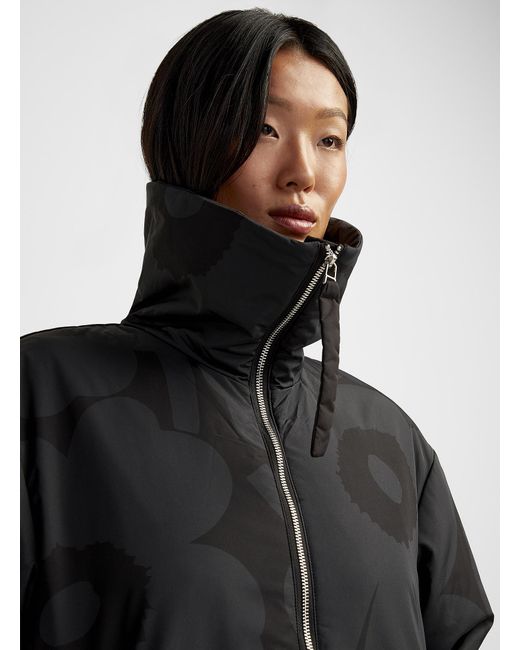 Marimekko Optimi Unikko Padded Jacket in Black | Lyst