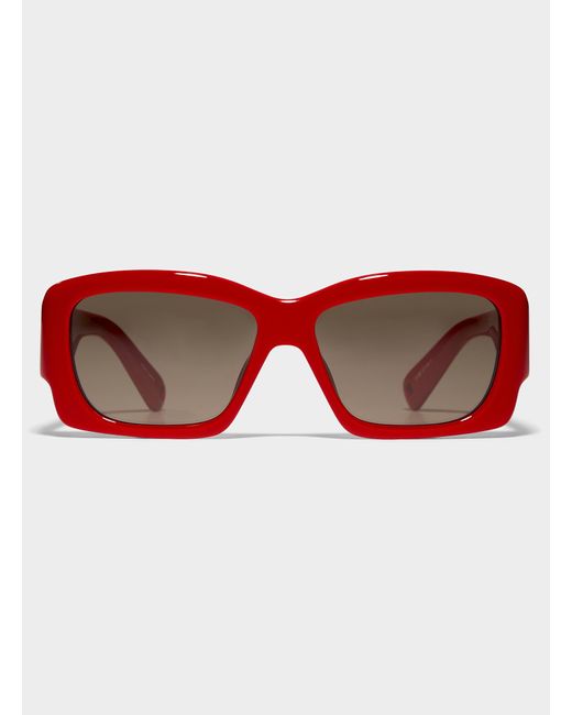 Jacquemus Croisière Curved Rectangular Sunglasses in Red | Lyst