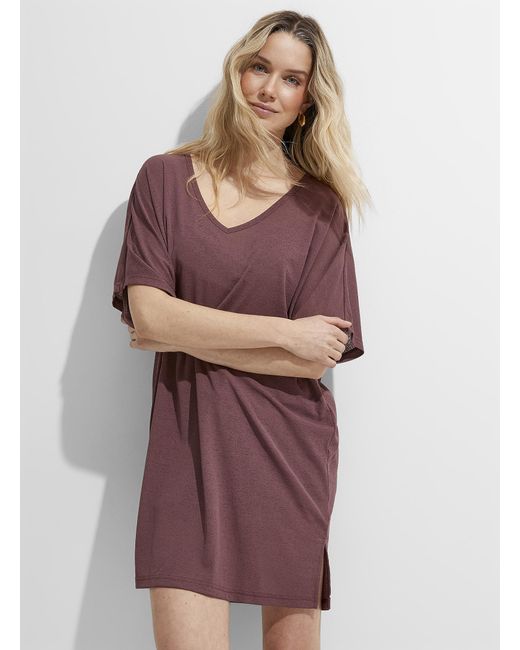 Simon's Devoré Sheer Knit V in Purple | Lyst
