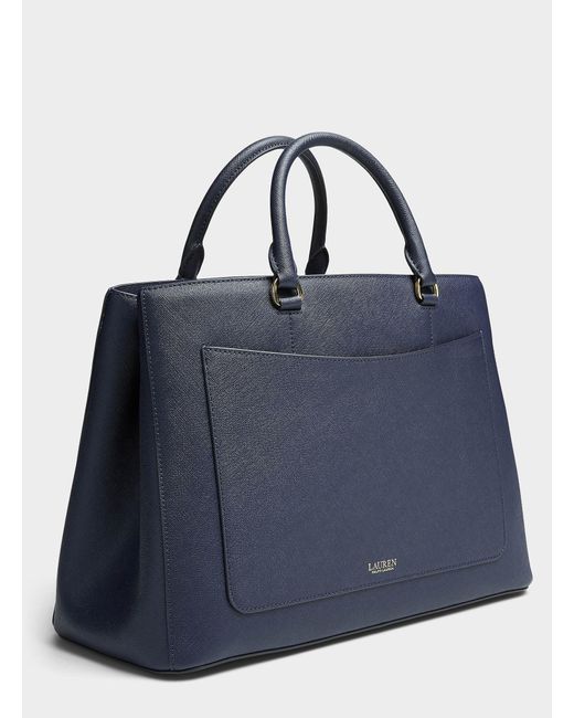 Ralph Lauren Hanna Rectangle Leather Bag in Blue | Lyst