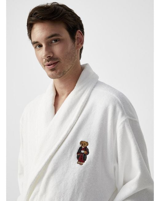 Polo Ralph Lauren Teddy Bear In Pyjamas Terry Robe in White for Men | Lyst