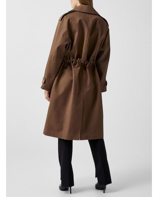 BOSS Structured Brown Trench Coat in Natural | Lyst