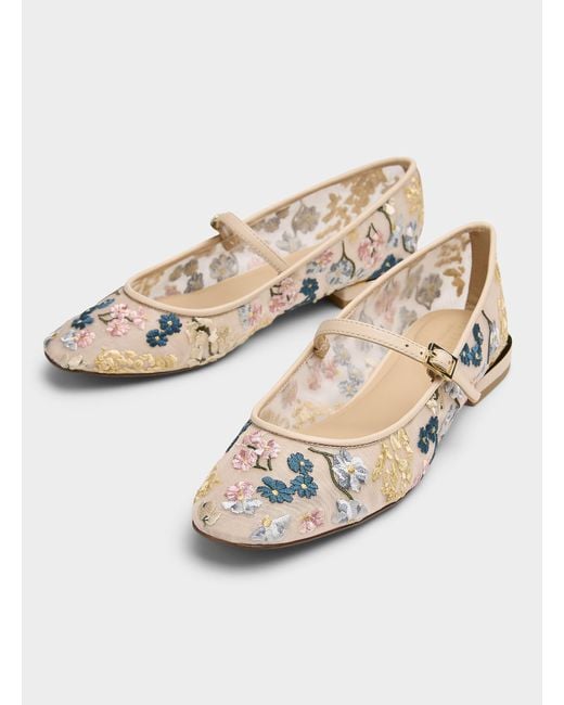 Ted Baker Daria Embroidered Flowers Mary Jane Ballet Flat Women in ...