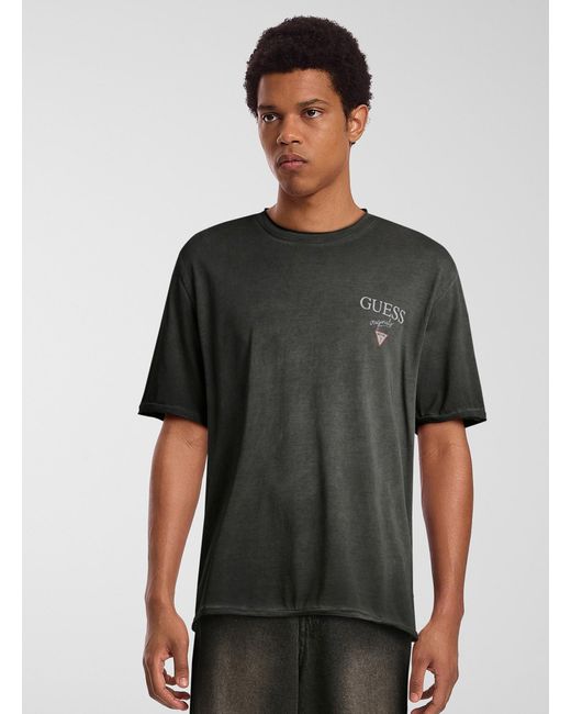Guess Stacked Logo Washed T in Gray for Men | Lyst