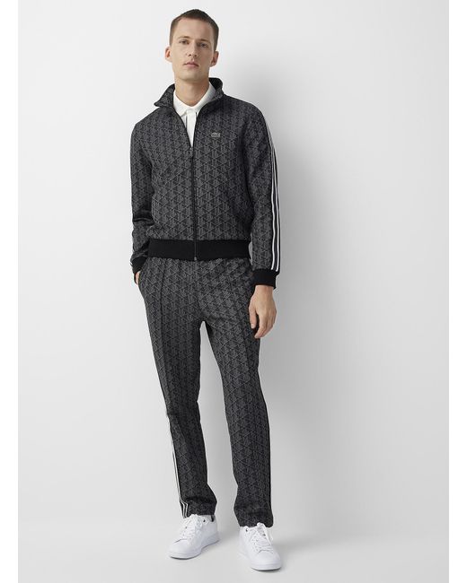 Lacoste Monogram Jacquard Track Jacket in Gray for Men | Lyst