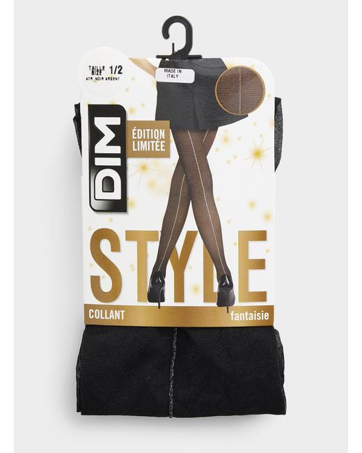 Simon's Shimmery Baguette Sheer Pantyhose in Black | Lyst