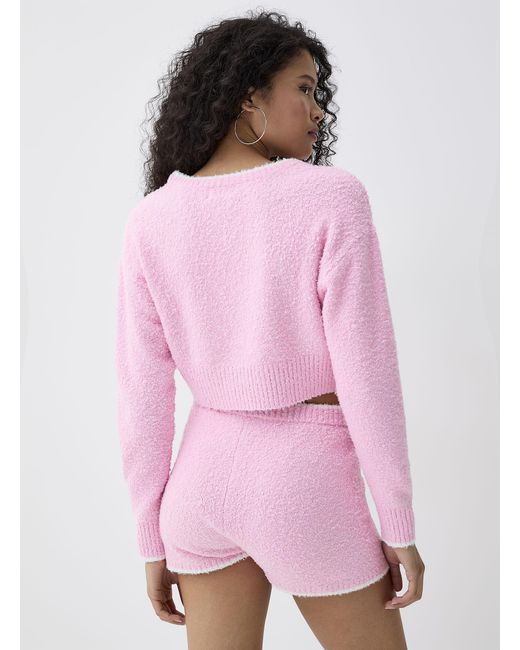 Juicy Couture Shiny Logo Bouclé Knit Short in Pink | Lyst