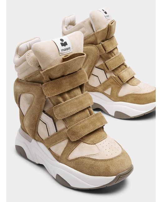 Isabel Marant Balskee Suede Platform Sneakers Women in Natural | Lyst