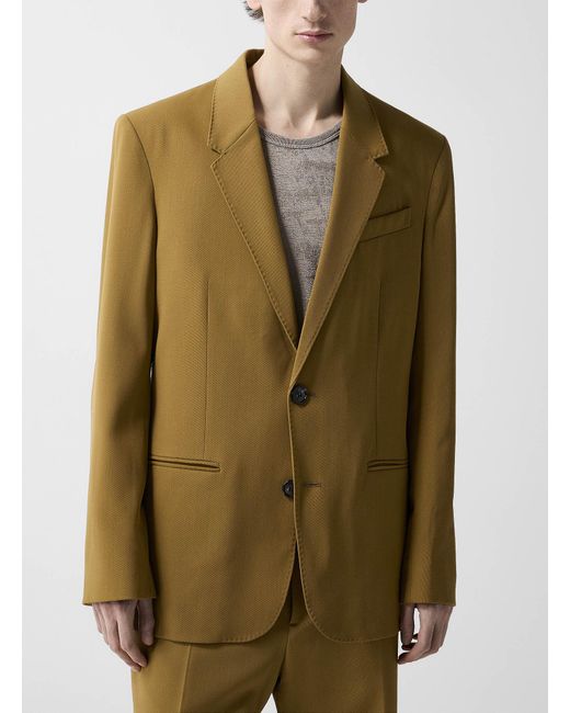 Ami Paris Mustard Yellow Wool Jacket in Green for Men | Lyst