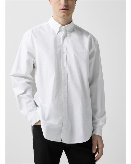 BOSS Cursive Embroidery Oxford Shirt in White for Men | Lyst