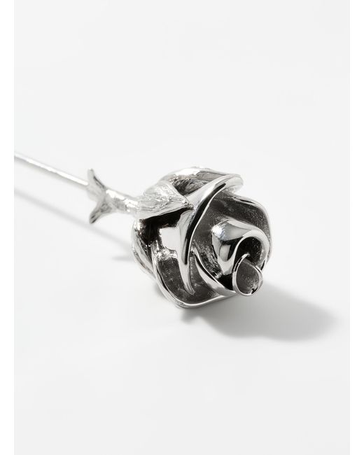 Tateossian Rose Flower Tie Pin in Natural for Men | Lyst