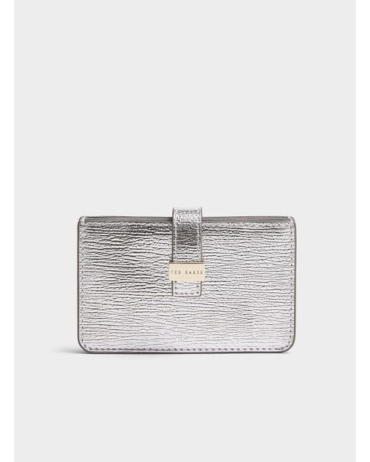Ted Baker Riann Leather Card Holder in Gray | Lyst