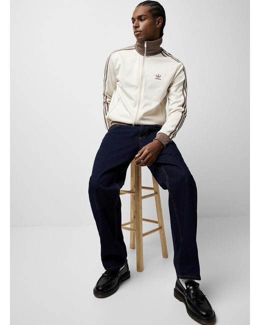 adidas Beckenbauer Moka Cream Track Jacket in Blue for Men | Lyst