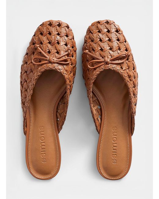 Simon's Braided Leather Mule Women in Brown | Lyst