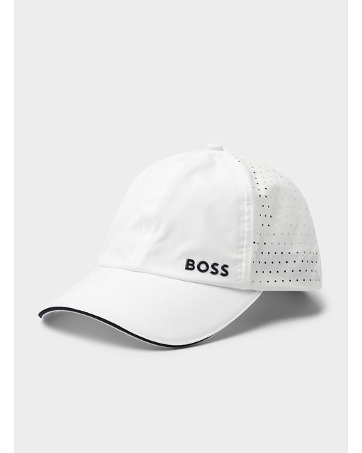 BOSS Perforated Logo Cap in White for Men | Lyst