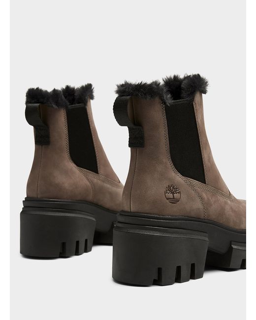 Timberland Nubuck Everleigh Lined Chelsea Boots Women in Brown | Lyst