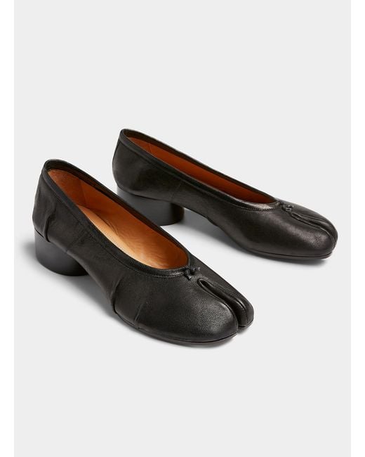 Maison Margiela Tabi Leather Heel Ballet Flats Women in Brown | Lyst