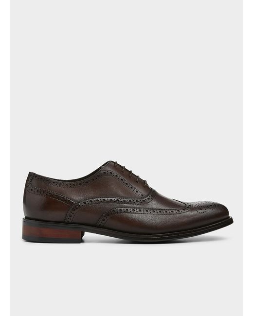 Simon's Leather Brogue Shoe Men in Black for Men | Lyst