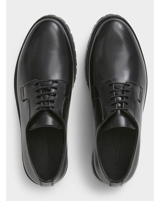 Simon's Glossy Leather Derby Shoes Men in Black for Men | Lyst