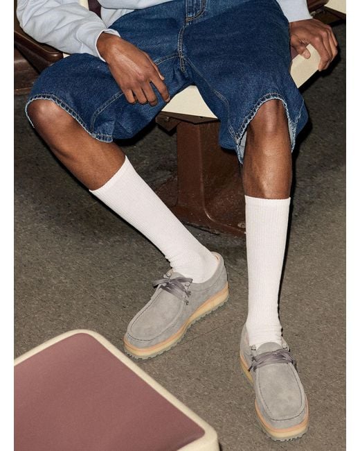 Clarks Wallabee Scout Lo Moccasins Men in Gray for Men | Lyst