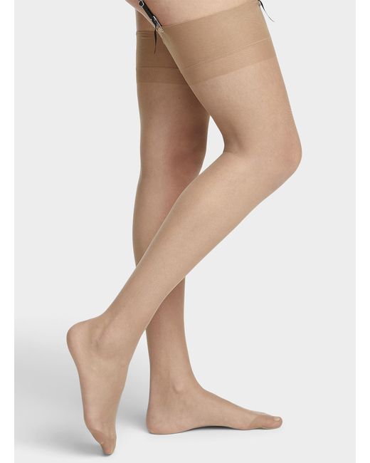 Bluebella Beige Sheer Garter Thigh in Natural | Lyst