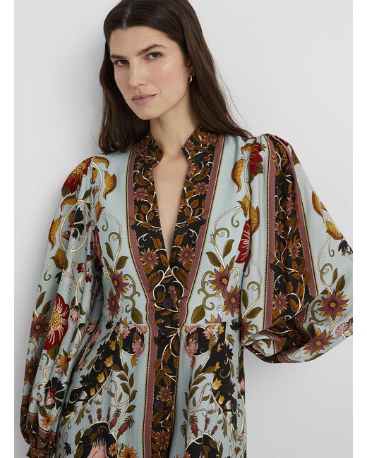 FARM Rio Bohemian Print Long Flowy Dress in White | Lyst