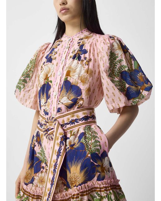 FARM Rio Pink Dream Thin Poplin Mini Dress | Lyst