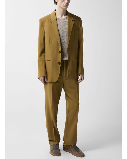 Ami Paris Mustard Yellow Wool Jacket in Green for Men | Lyst
