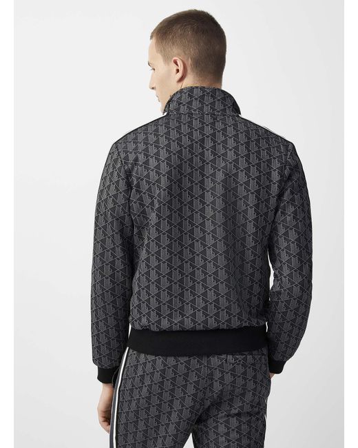 Lacoste Monogram Jacquard Track Jacket in Gray for Men | Lyst
