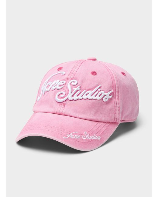 Acne Studios Double Signature Faded Cap in Pink for Men | Lyst