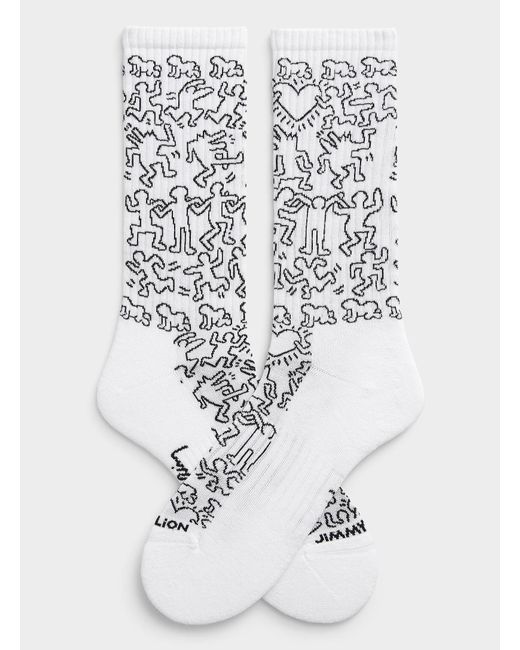 Jimmy Lion Keith Haring Community Socks in White for Men | Lyst