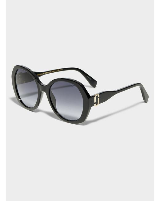 Marc Jacobs Black Oversized Oval Sunglasses in Blue | Lyst