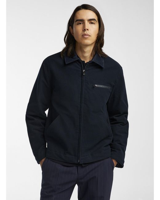 Theory Corduroy Collar Twill Jacket in Blue for Men | Lyst