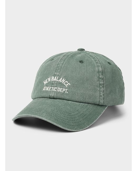 New Balance Logo Washed Denim Dad Cap in Green for Men | Lyst