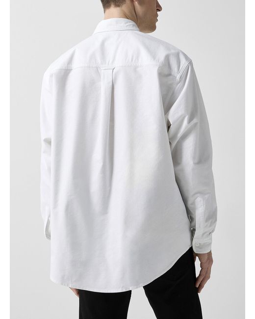 BOSS Cursive Embroidery Oxford Shirt in White for Men | Lyst