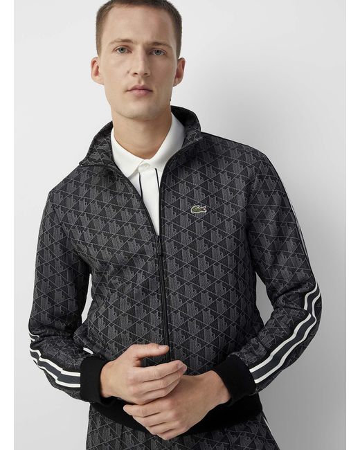 Lacoste Monogram Jacquard Track Jacket in Gray for Men | Lyst