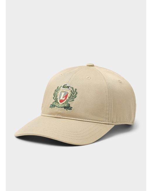 Lacoste Embroidered Crest Cap in Natural for Men | Lyst