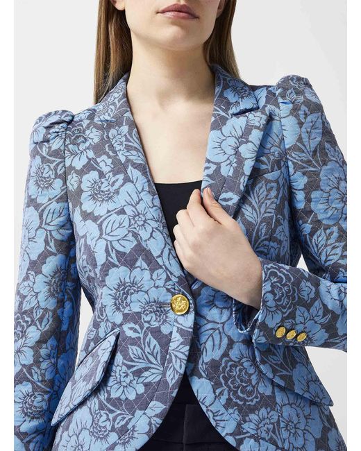 Smythe Blue Flower Quilted Blazer | Lyst
