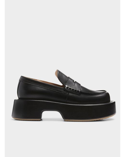 JW Anderson Xl Platform Leather Penny Loaders Men in Black for Men | Lyst