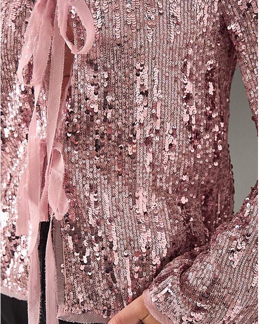Monsoon Tabi Tie Sequin Jacket in Pink | Lyst UK