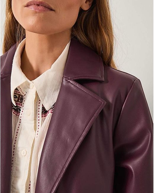 Monsoon Paola Faux Leather Trench Coat in Blue | Lyst UK