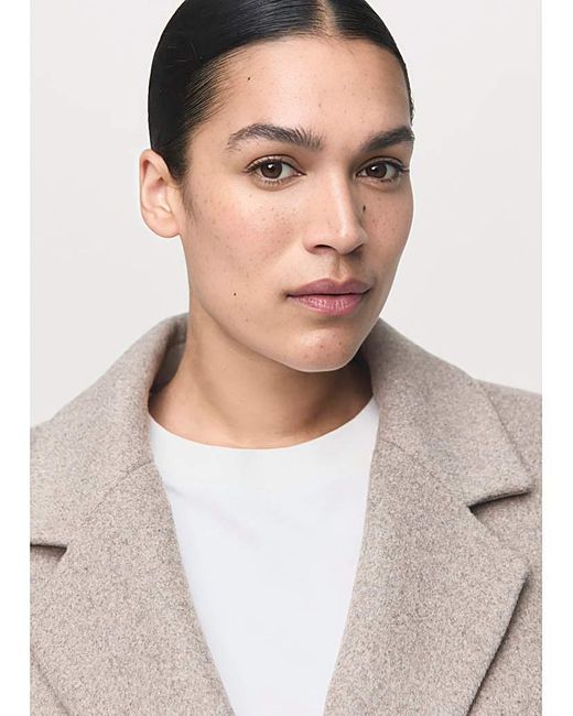 Mango Cream Button Up Coat in Natural | Lyst UK