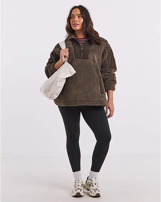 Snowdonia Contrast Funnel Fleece in Brown | Lyst UK