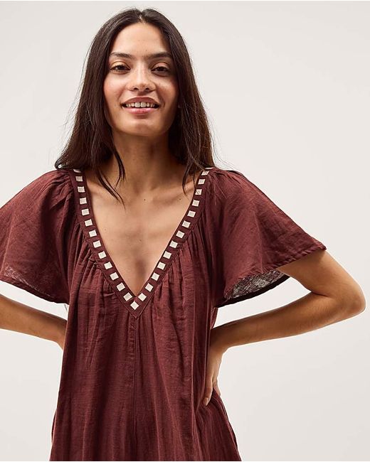 Monsoon Aurelia Cotton Jumpsuit in Red | Lyst UK