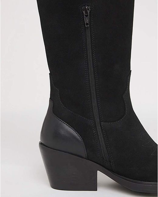 Simply Be Otk Suede Western Boot Ex Wide Sc in Blue | Lyst UK